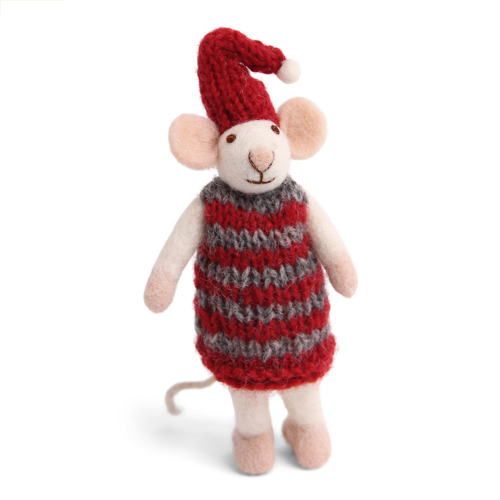 Pendant White Mouse Girl with Dress – Gartenzauber